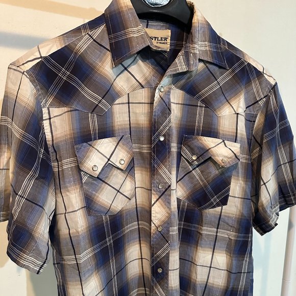 Rustler | Shirts | Rustler By Wrangler Mens Pearl Snap Short Sleeve ...